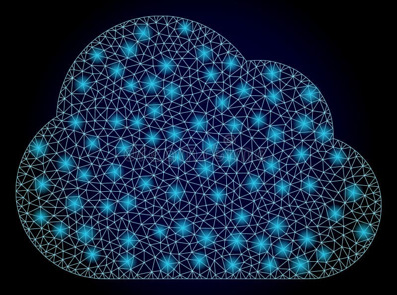 Bright Polygonal Mesh Cloud with Light Spots Stock Vector ...