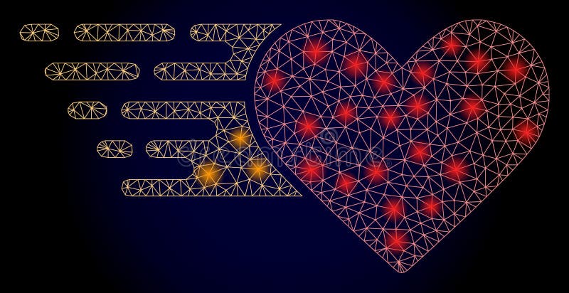 Bright Polygonal Mesh Love Heart with Lightspots Stock Vector ...