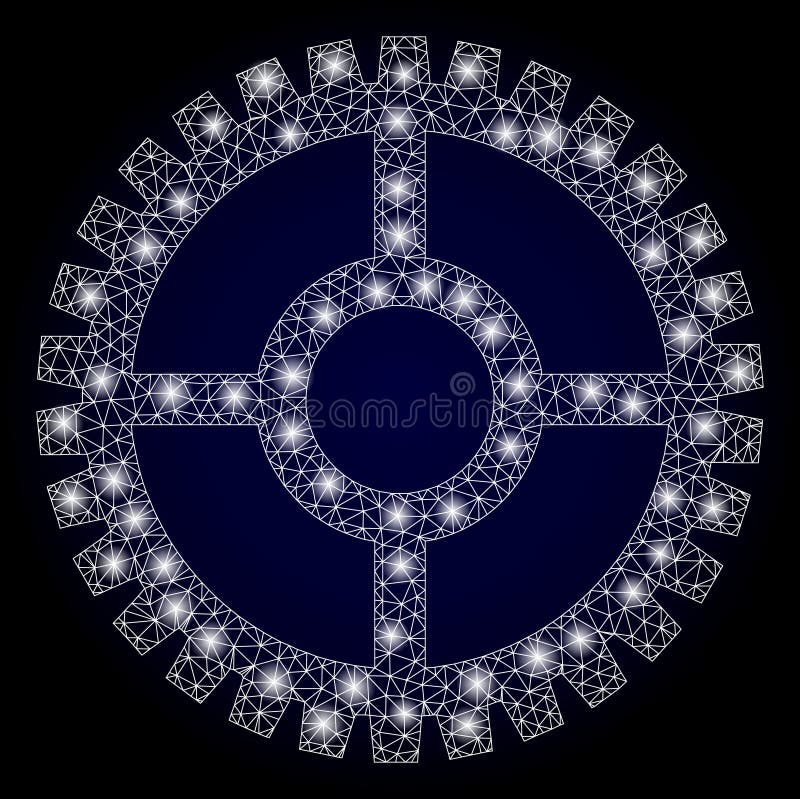 Bright Polygonal Net Clock Cog with Lightspots Stock Vector ...