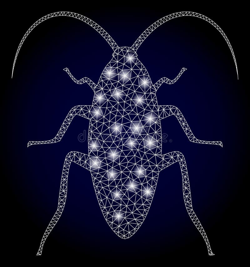 Bright Polygonal Net Cockroach with Light Spots Stock Vector ...