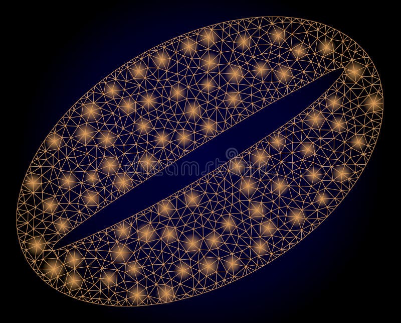 Bright Polygonal Net Coffee Bean with Light Spots Stock Vector ...