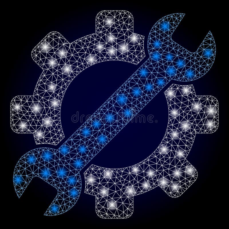 Bright Polygonal Net Service Tool with Light Spots Stock Vector ...