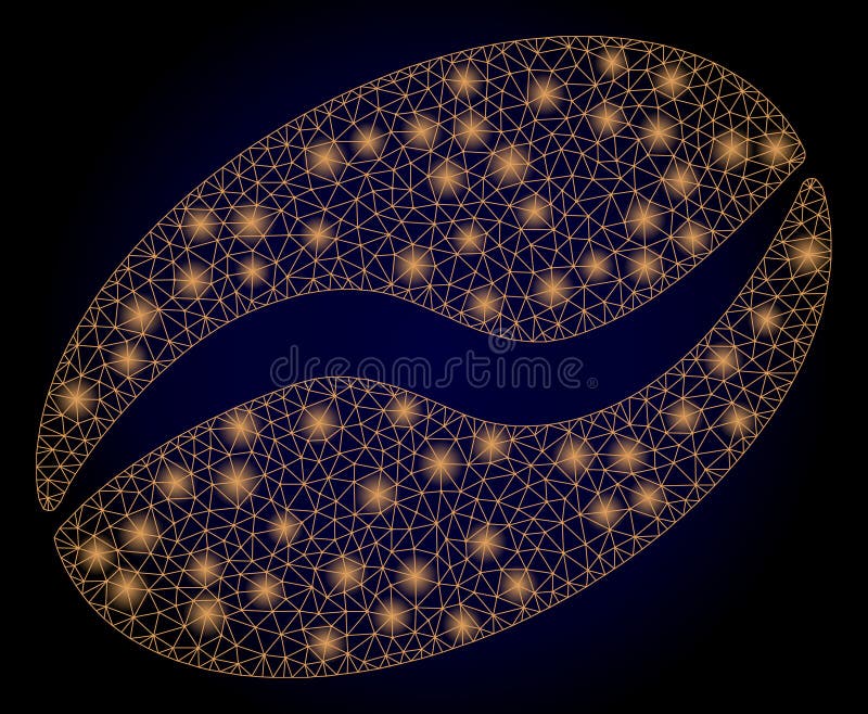 Bright Polygonal Network Cacao Bean with Light Spots Stock Vector ...