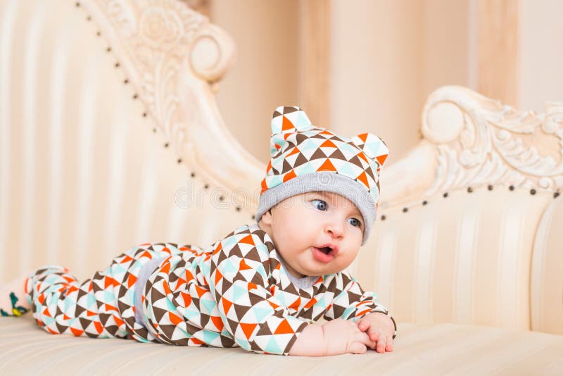 Bright Portrait of Adorable Baby Boy Stock Photo - Image of clean ...