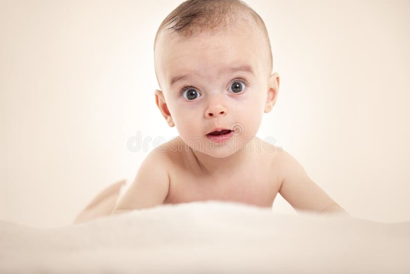 Bright Portrait of Adorable Baby Stock Image - Image of people, girl ...