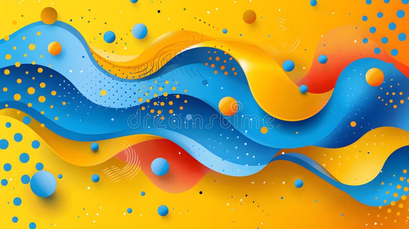 Bright Poster, Banner Yellow and Blue Background Vector Illustration ...