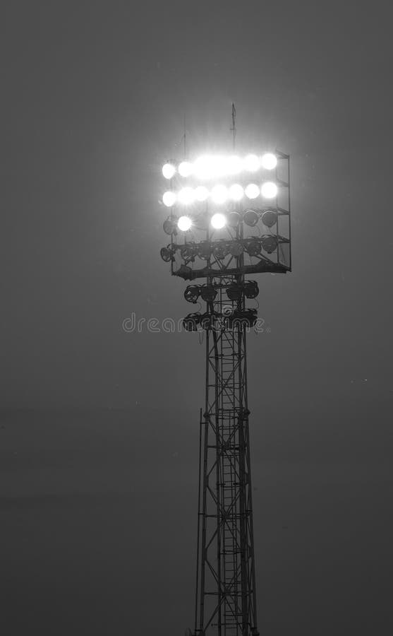 Powerful Floodlights from the Lighting Tower Turned on during the Event ...