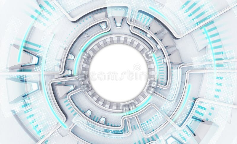 Bright Powerful Technology Template with White Circle Text Space Stock ...