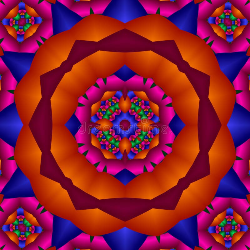 Bright Primary Colors Mandala Stock Illustration - Illustration of ...