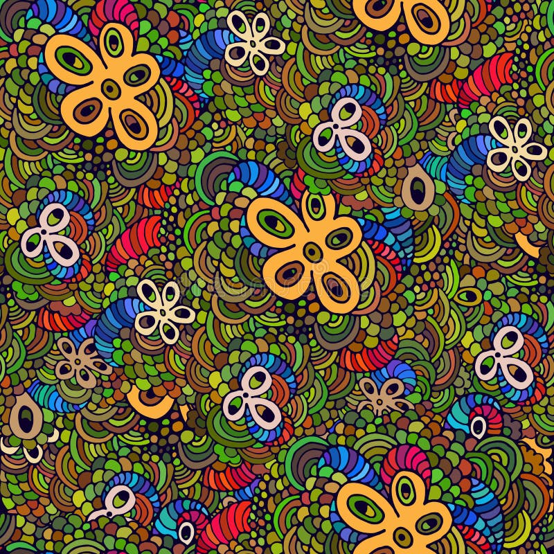 Bright Psychedelic Vector Seamless Texture Stock Vector - Illustration ...