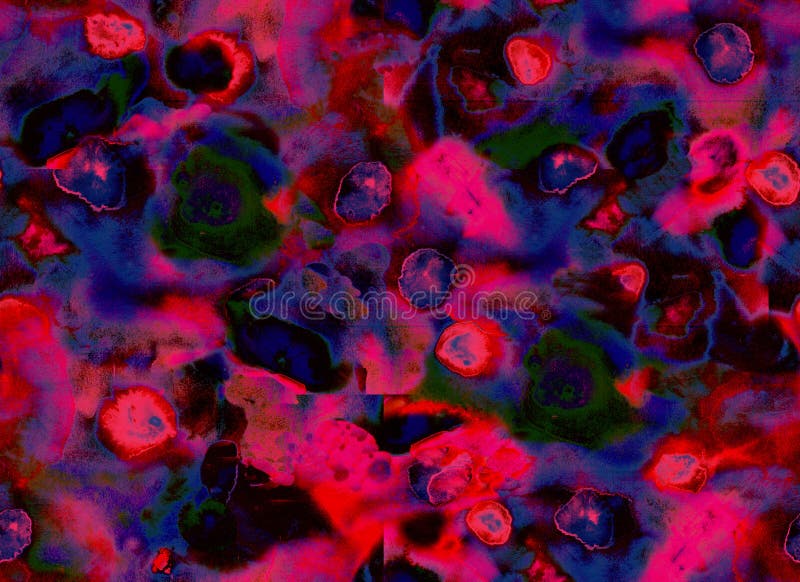 Bright Psychedelic Watercolor Seamless Pattern with Spotted Texture ...