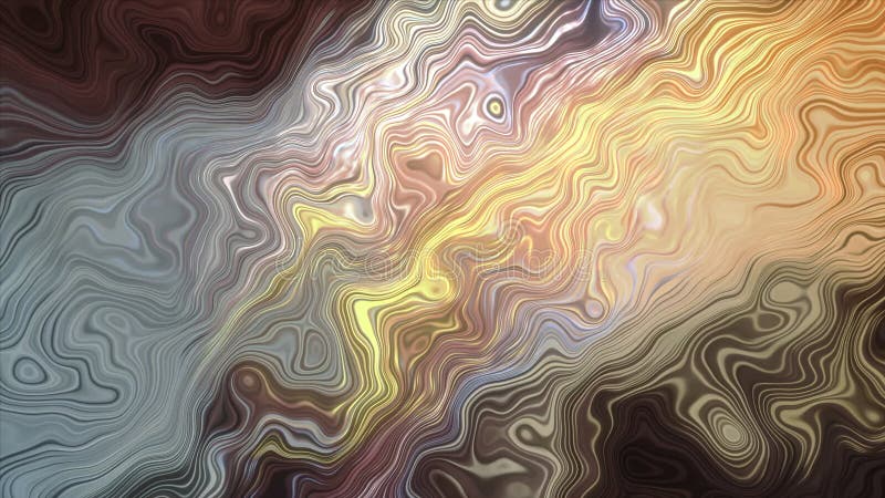 Bright Pulsating Lines with Curved Distortions. Motion. Colorful ...