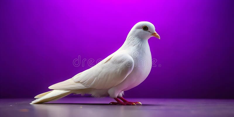 Bright Purple Background with White Dove Stock Illustration ...