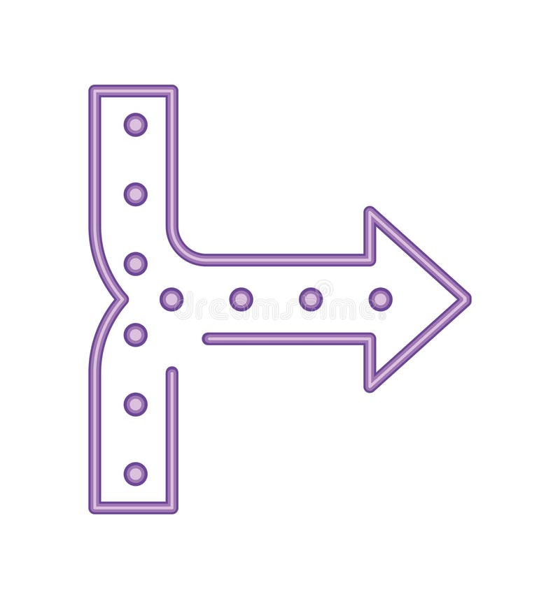 Bright Purple Color Neon Light Arrow Stock Vector - Illustration of ...