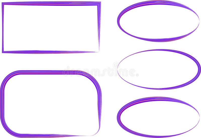 Bright Purple Colorful Abstract Text Box Shapes Frames Set Stock ...