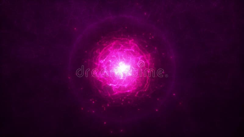 Bright Purple Glowing Rotating Sphere with Blazing Energy Core and ...