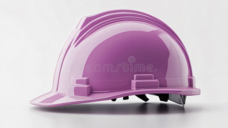 A Bright Purple Hard Hat is Positioned on Its Side on a Plain Surface ...
