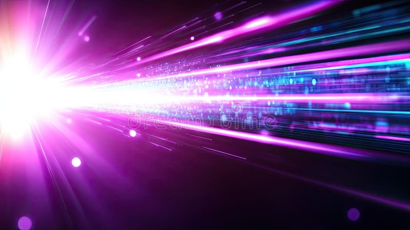 Bright Purple Light Beams Create Futuristic Digital Effect Stock ...
