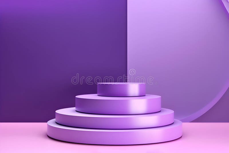 Bright Purple Podium, Geometric Mockup, Generative AI 4 Stock ...