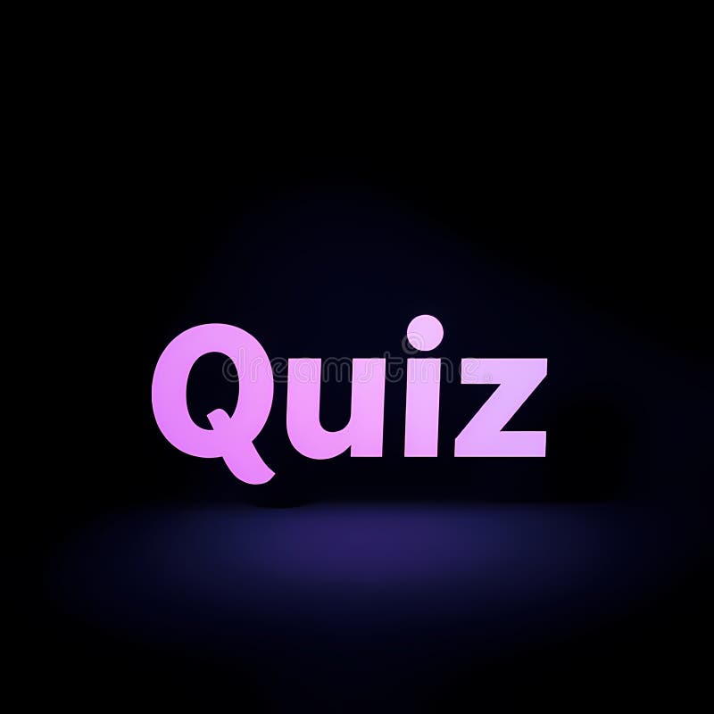 Bright Purple Quiz Text on Black Background Creating an Engaging ...