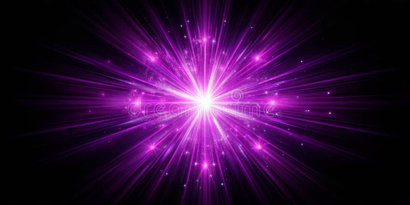 A Bright Purple Starburst Effect on a Black Background AI Generative ...