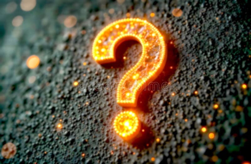 Bright Question Mark Symbolizing Problems and Difficulties Shining ...