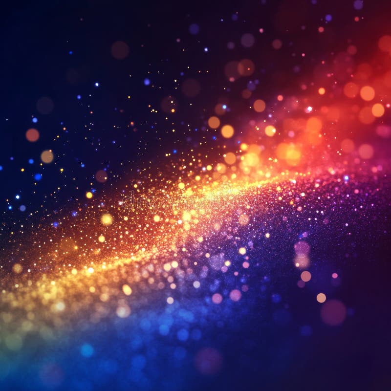 Bright, Radiant Burst of Multicolored Light Specks in the Blackness of ...