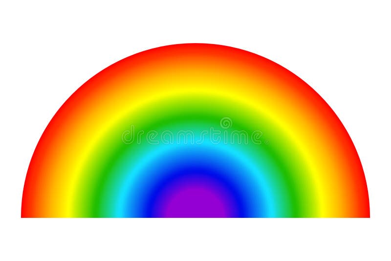 Bright Rainbow Illustration. Vibrant Gradient Colors. Semi-circle Shape ...