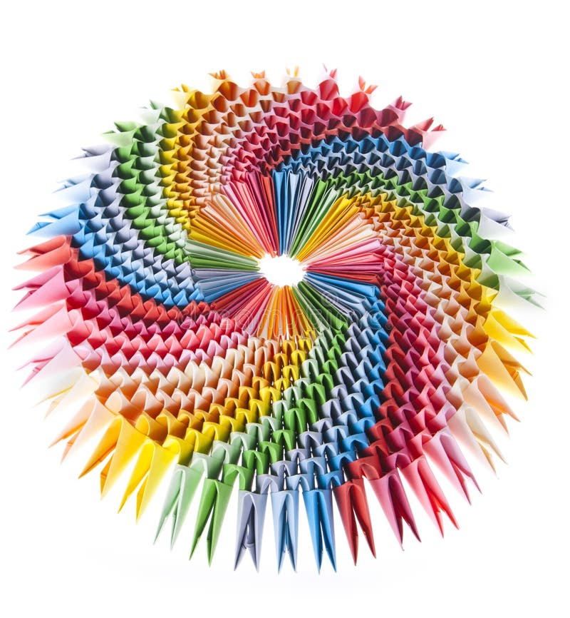 Bright Rainbow Modular Origami Close Up Stock Photo - Image of ...