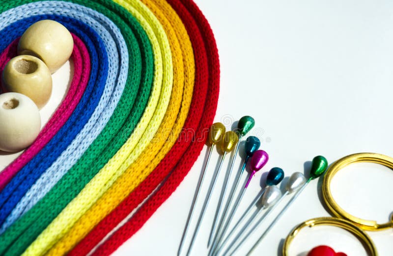 Bright Rainbow Palette of Multi-colored, Cotton Threads, Hooks and ...