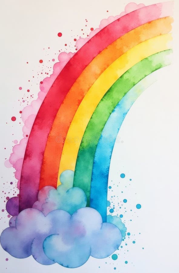 A Bright Rainbow with Soft Transitions of Colors, Creating a Feeling of ...
