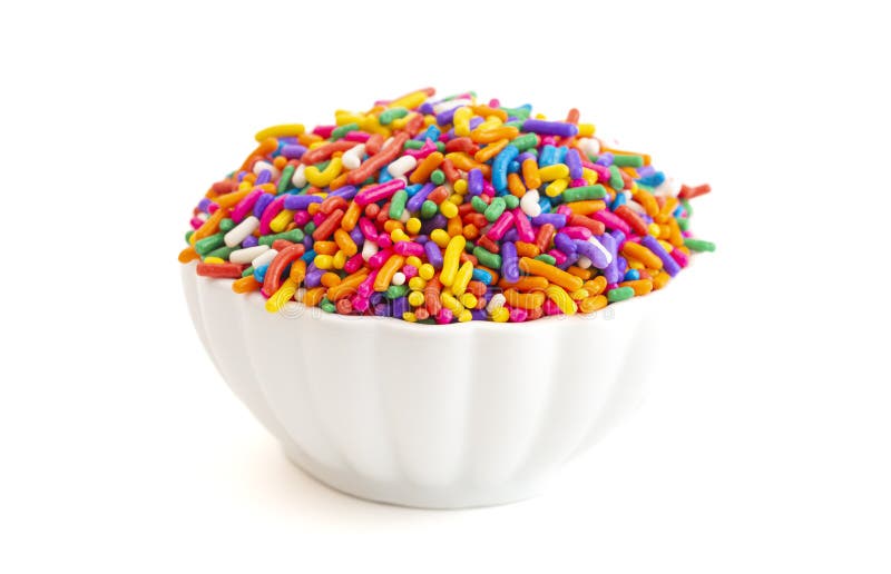 Bright Rainbow Sprinkles on a White Background Stock Photo - Image of ...
