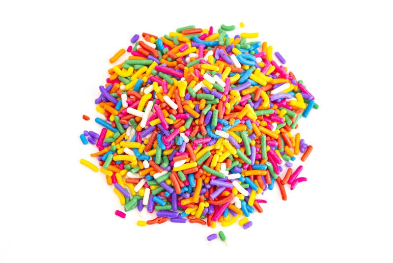 Bright Rainbow Sprinkles on a White Background Stock Image - Image of ...