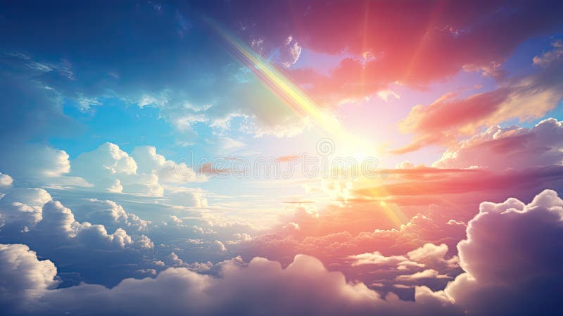 Bright Rainbow Stretched Across the Sky Stock Image - Image of ...