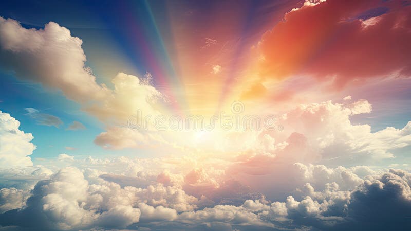Bright Rainbow Stretched Across the Sky Stock Image - Image of sunlight ...