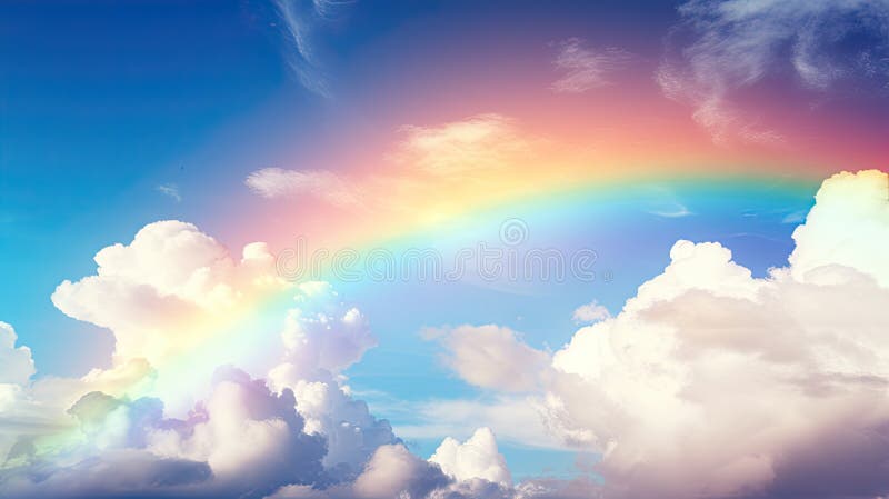 Bright Rainbow Stretched Across the Sky Stock Image - Image of bright ...