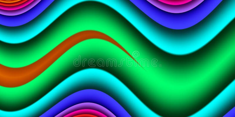 Bright Rainbow Wavy Abstract Background. Artwork for Creative Design ...