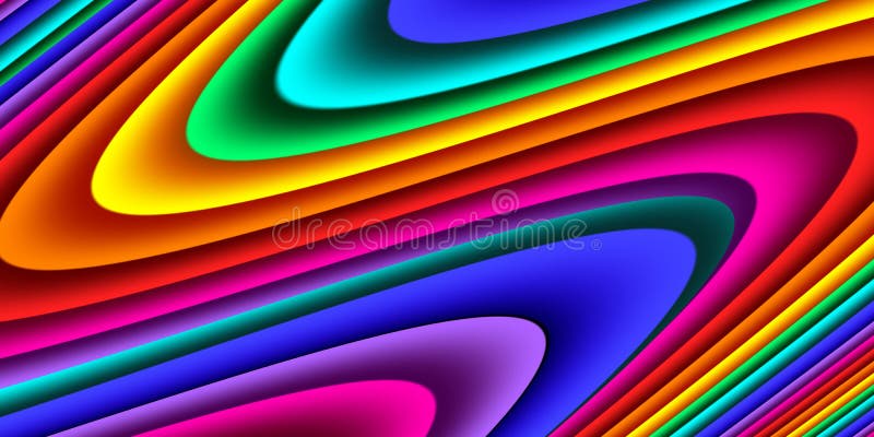 Bright Rainbow Wavy Abstract Background. Artwork for Creative Design ...