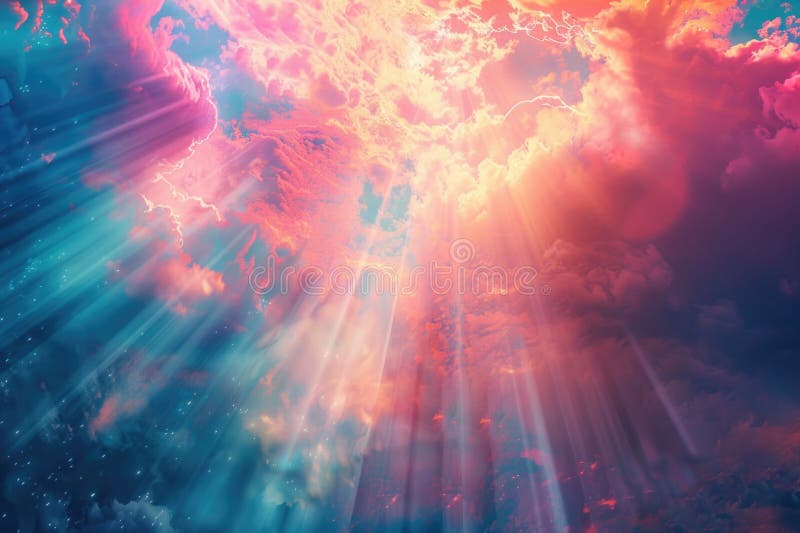 A Bright Ray of Sunshine Breaks through the Clouds, Offering a Glimpse ...