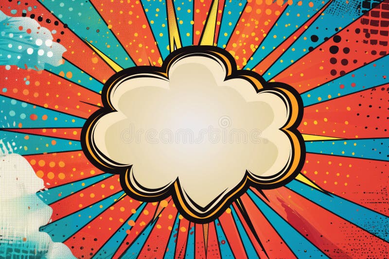 A Vibrant Comic Book Pop Art Design Featuring Colorful Rays Radiating ...