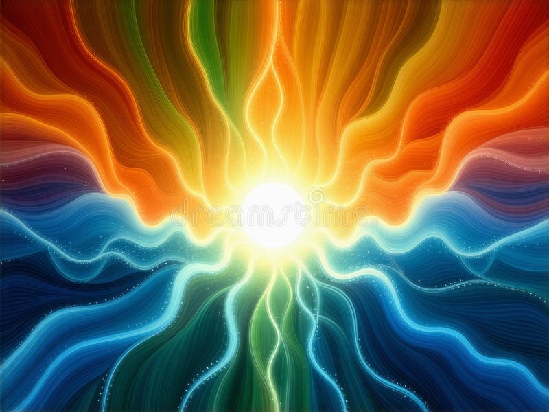 Vibrant Abstract Illustration of Radiating Colors Representing Energy ...