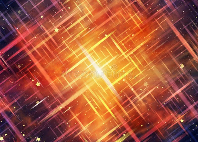 Bright Rays of Light on the Background of Cosmic Stars Stock ...