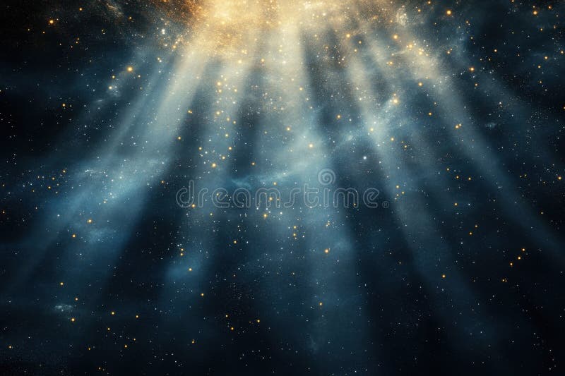 Celestial Light Rays Illuminate the Vast Galaxy with Sparkling Stars at ...