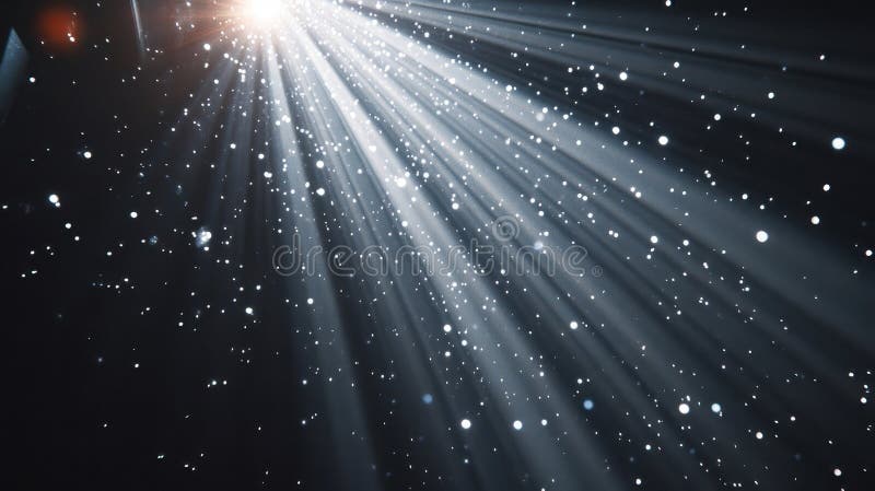 Bright Rays of Light Shine through Darkness, Creating a Magical Starry ...