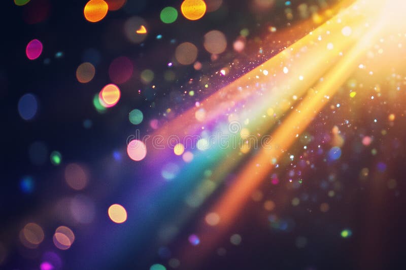 Colorful Light Rays Filter through a Dark Space, Creating a Vibrant ...