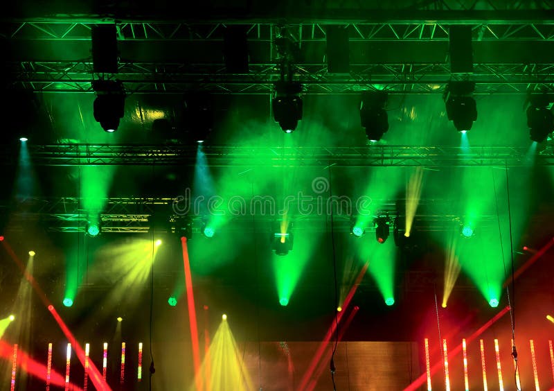 Bright Rays of Light on Stage Stock Photo - Image of equipment ...