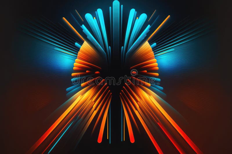 Bright Rays of Neon Light and Colorful Glowing Lines, Abstract ...