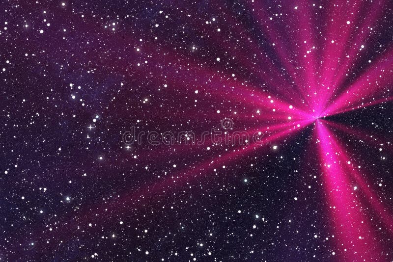 Bright Rays on a Space Stars Background Stock Illustration ...