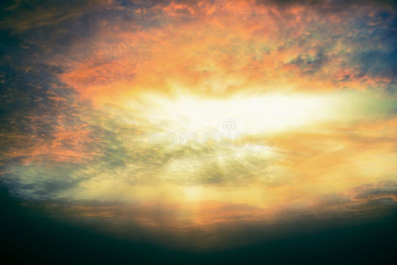 The Bright Rays of the Sun Shining from Abstract Saturated Clouds for ...