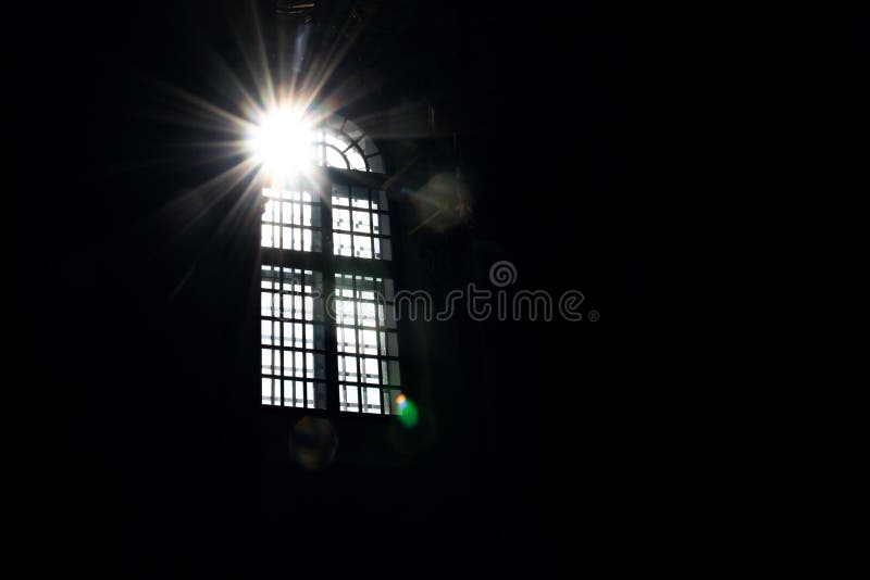 Prison Interior with Light Shining through a Barred Window Stock Image ...